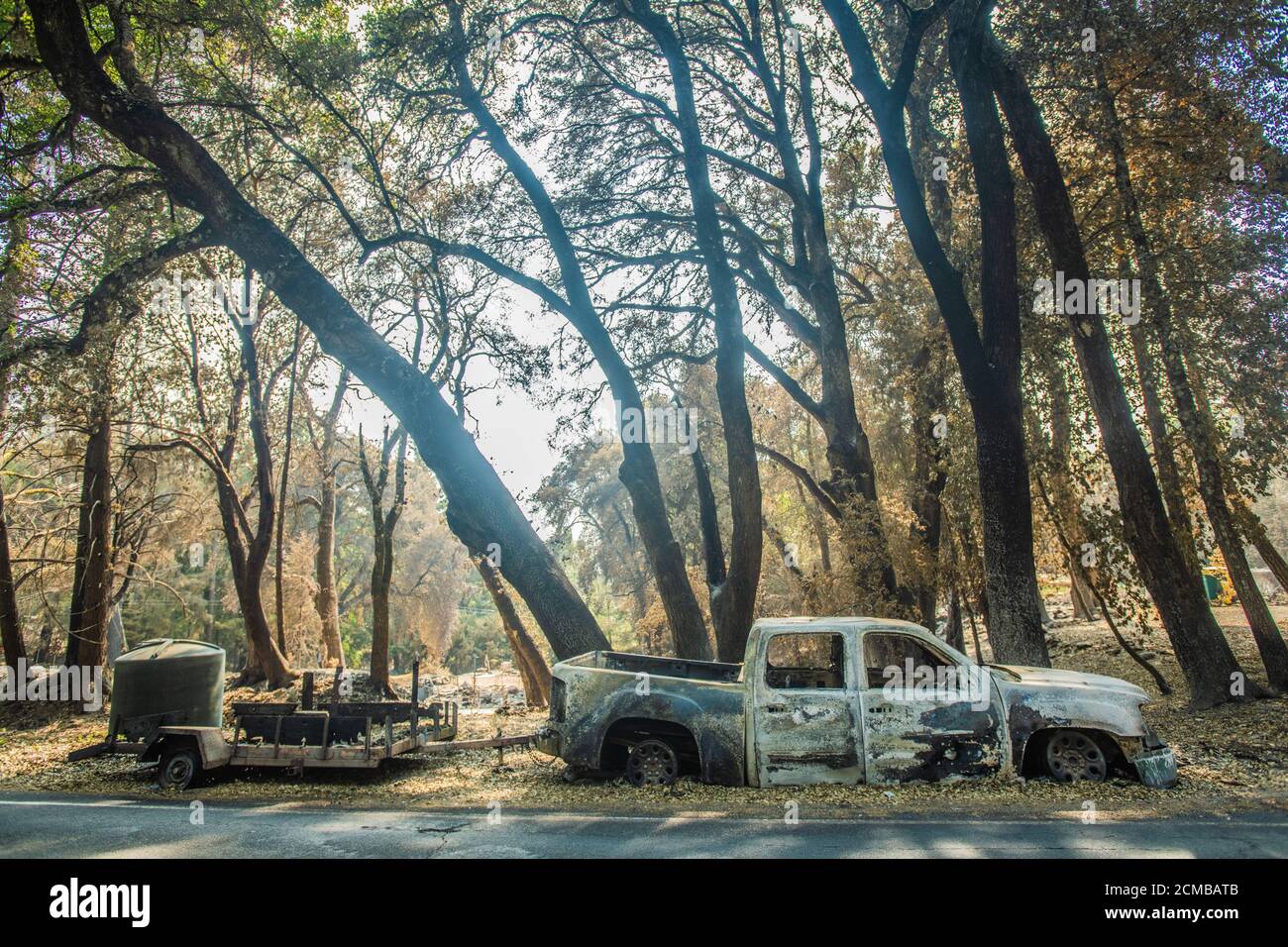 Bonny Doon, California, USA. 16th Sep, 2020. A general view of a burned ...