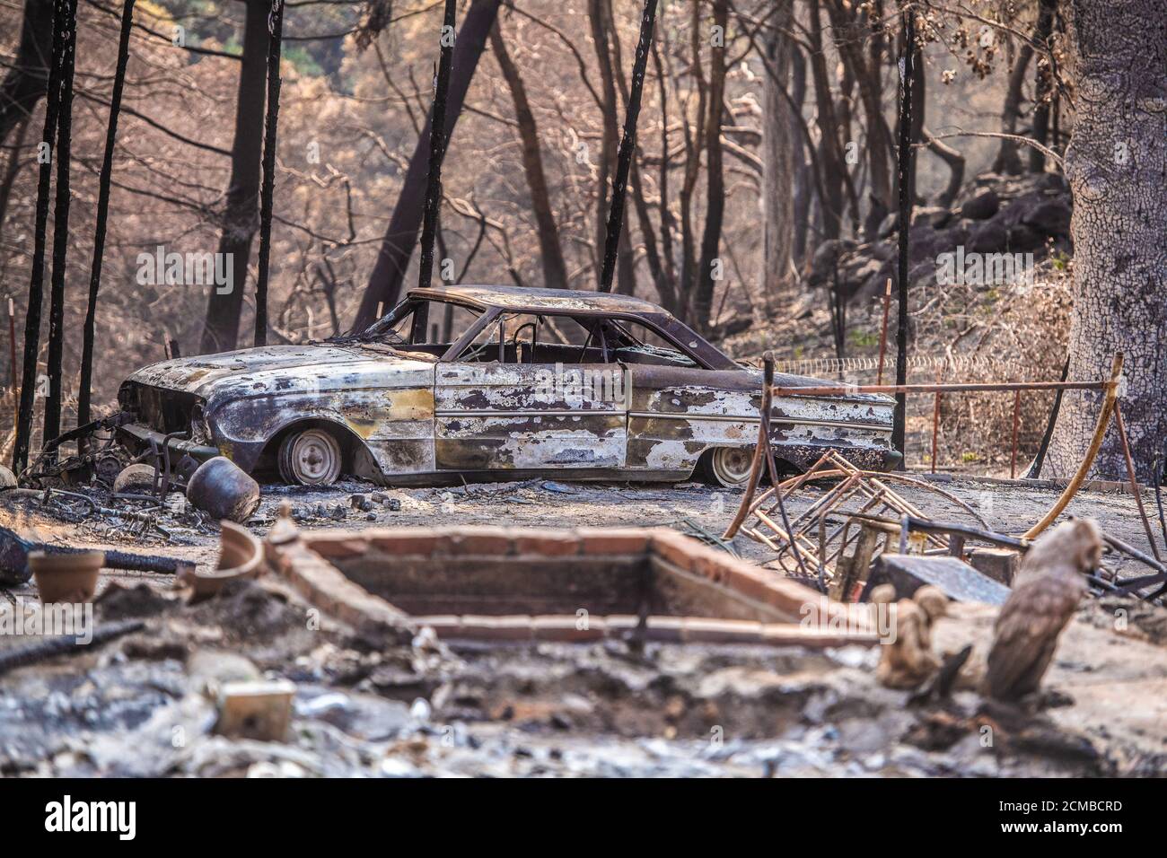 Bonny Doon, California, USA. 16th Sep, 2020. A general view of a burned ...