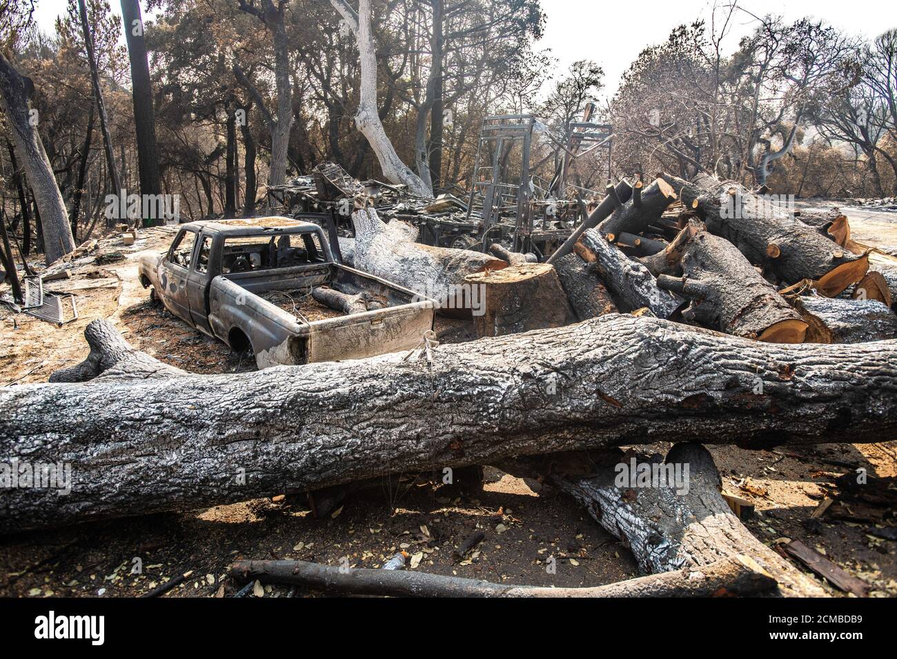 Bonny Doon, California, USA. 16th Sep, 2020. A general view of a burned ...