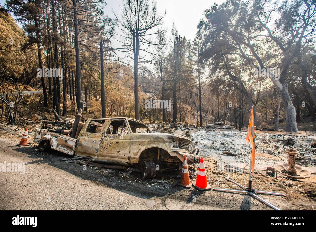 Bonny Doon, California, USA. 16th Sep, 2020. A general view of a burned ...