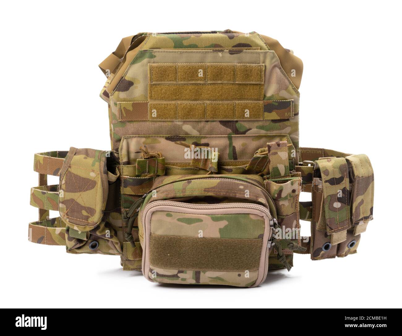 Military body armor isolated on white background Stock Photo - Alamy