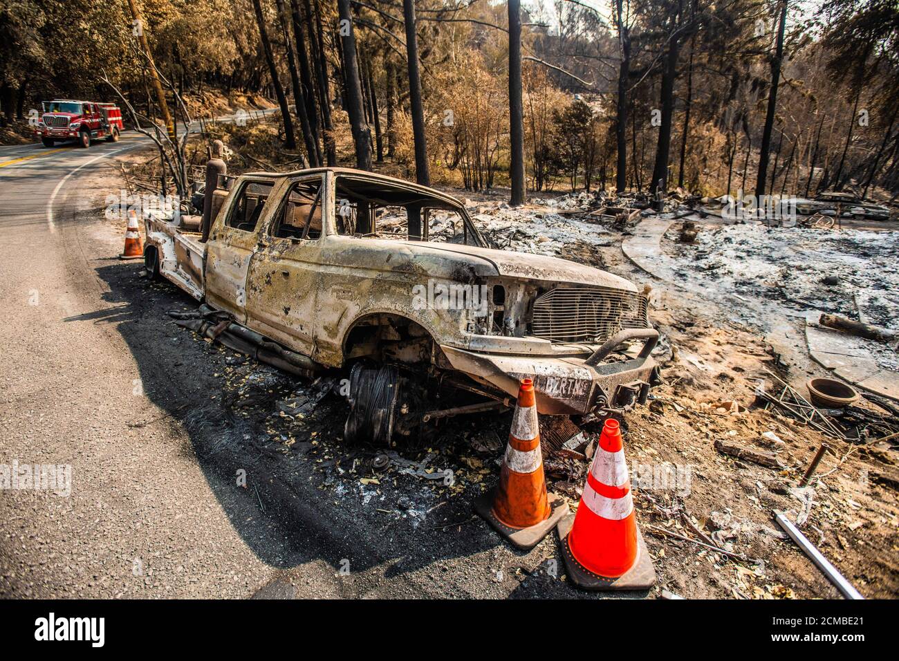 Bonny Doon, California, USA. 16th Sep, 2020. A general view of a burned ...
