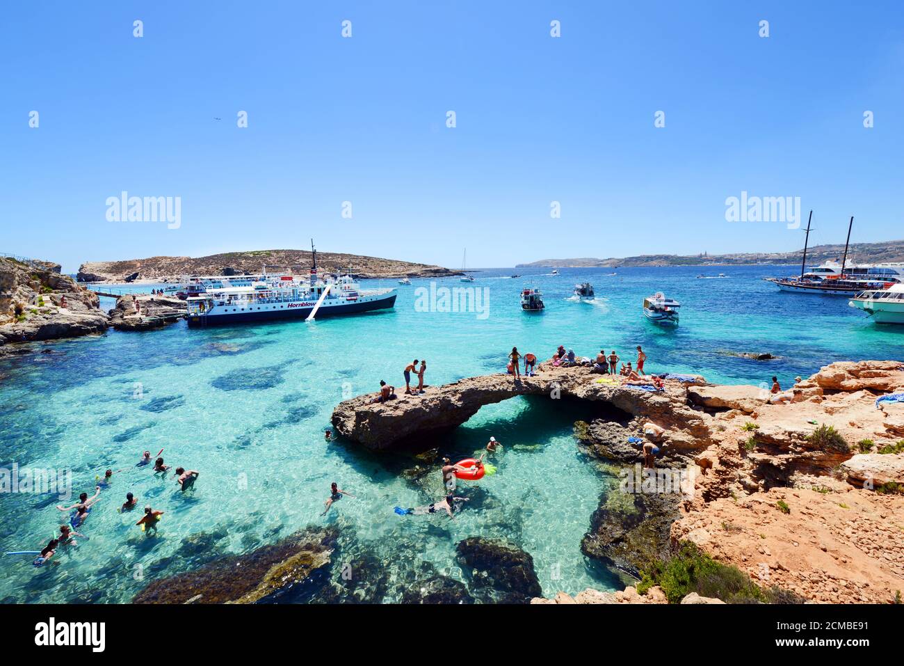 The Blue Lagoon in Comino, Malta Stock Photo - Alamy