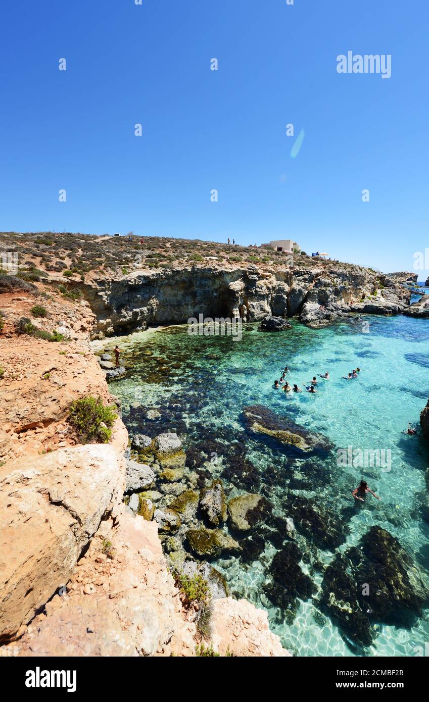 The Blue Lagoon in Comino, Malta Stock Photo - Alamy