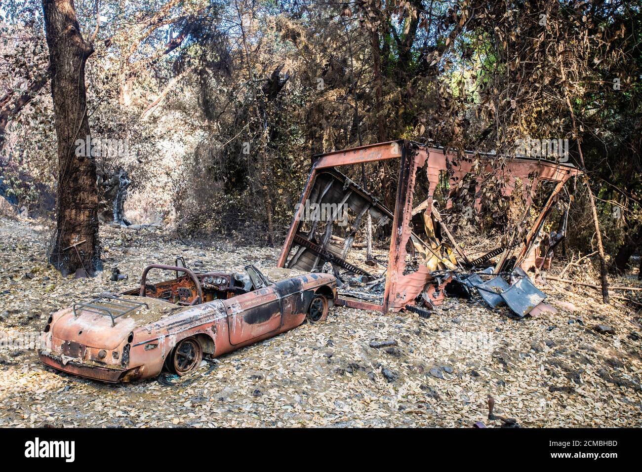 Bonny Doon, California, USA. 16th Sep, 2020. A general view of a burned ...
