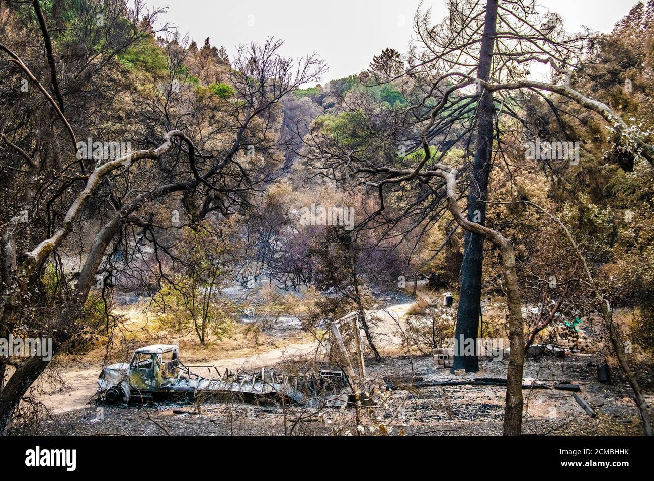 Bonny Doon, California, USA. 16th Sep, 2020. A general view of a burned ...