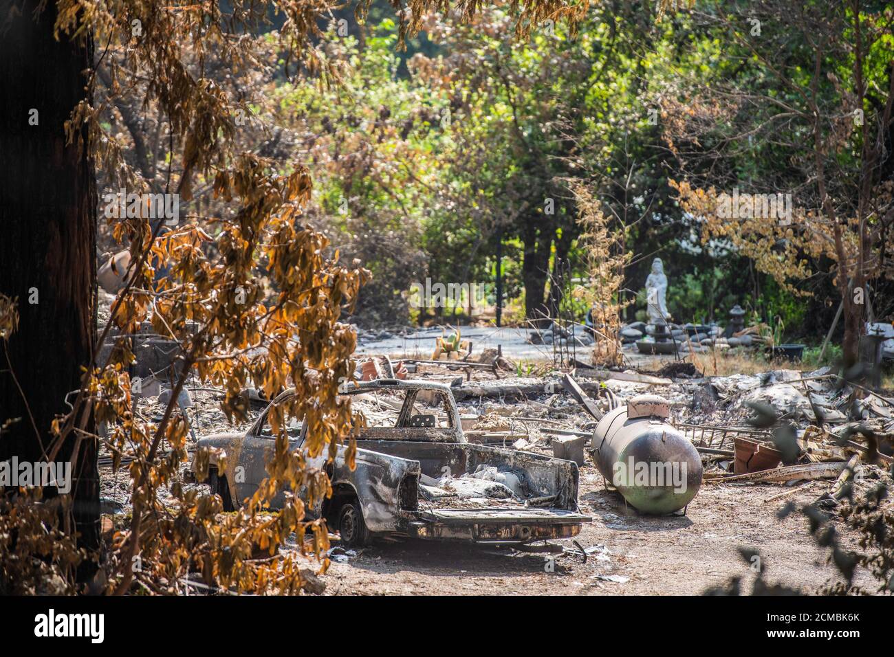 Bonny Doon, California, USA. 16th Sep, 2020. A general view of a burned ...