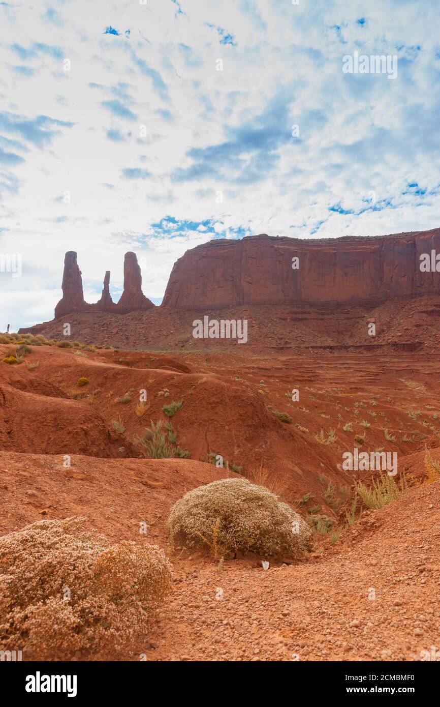Monument Valley imposing rock structures of geological rock outcrops in ...