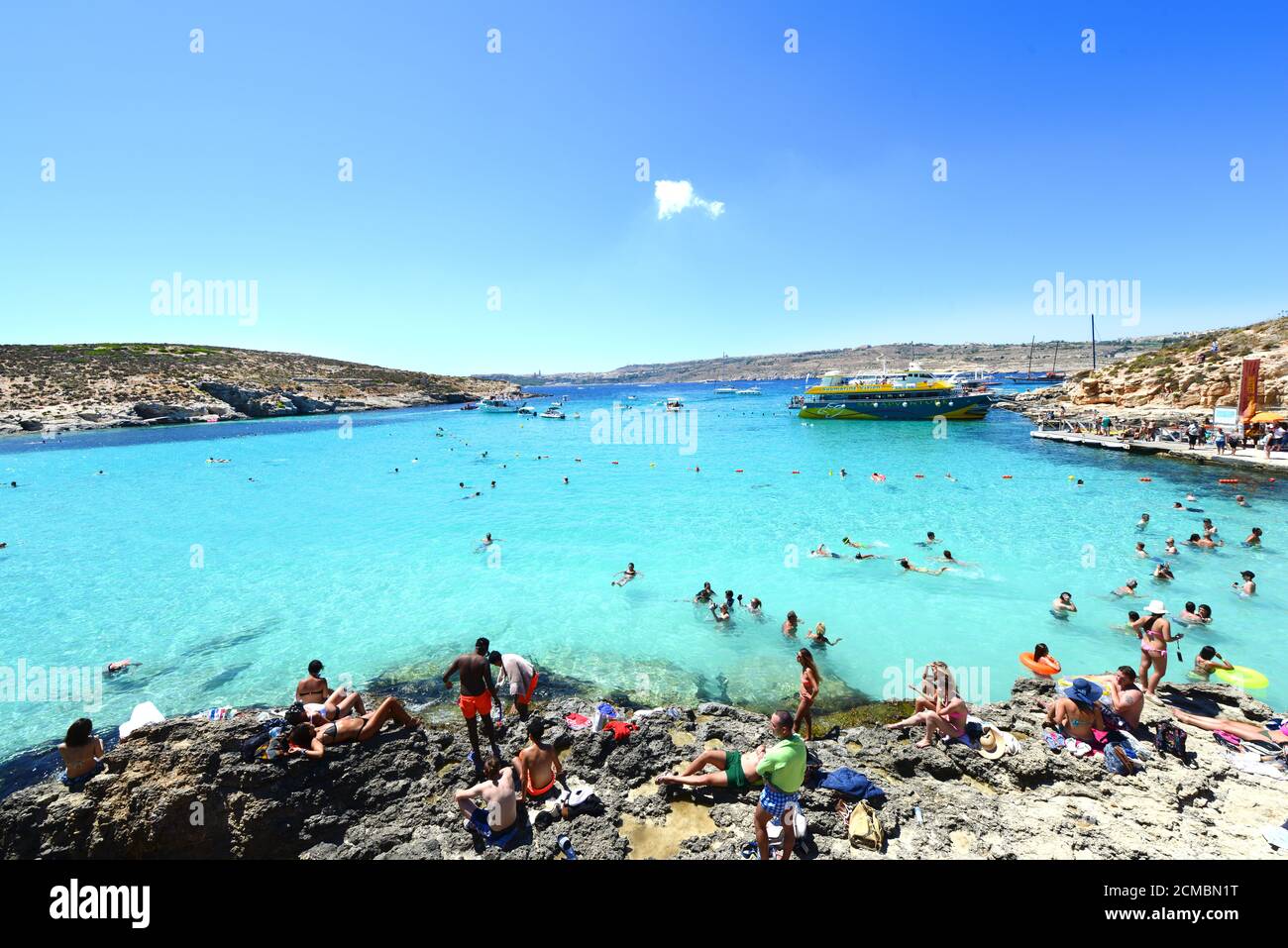 The Blue Lagoon in Comino, Malta Stock Photo - Alamy