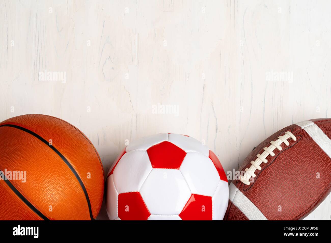 Set of balls for soccer, basketball and rugby Stock Photo - Alamy