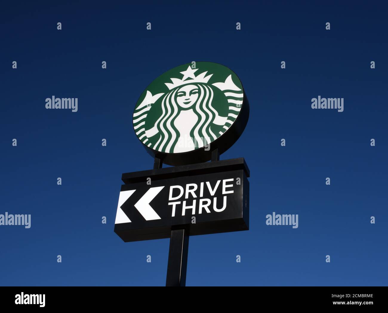 Starbucks tower sign at drive-through outlet in Brisbane, Australia ...