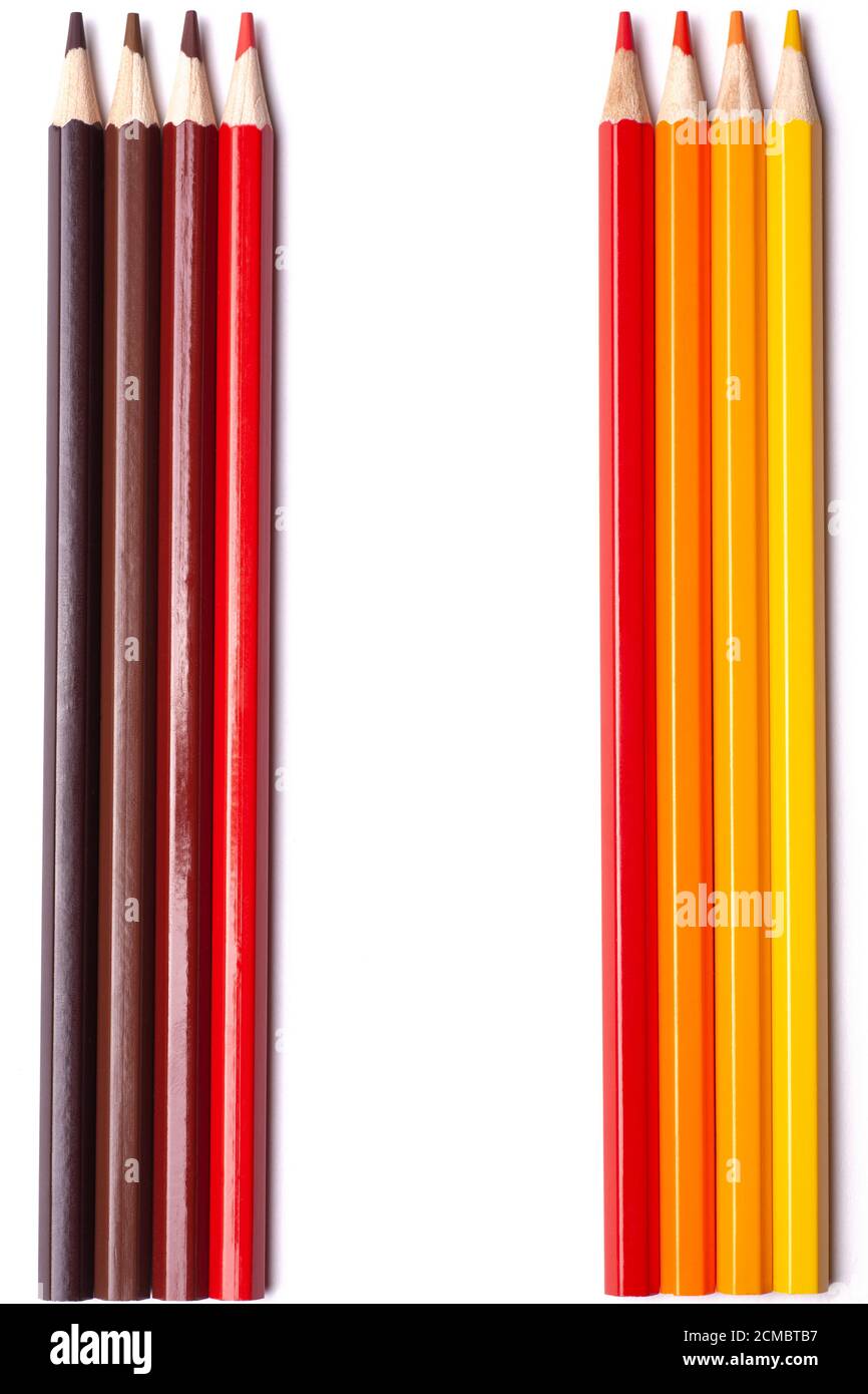 Multi colored pencils frame Cut Out Stock Images & Pictures - Alamy