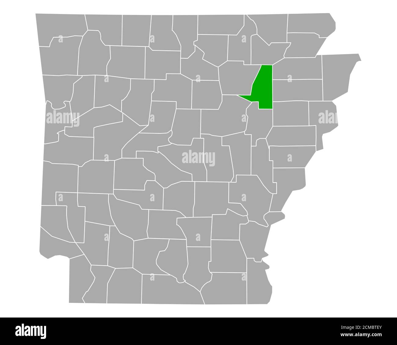 Map of Jackson in Arkansas Stock Photo - Alamy