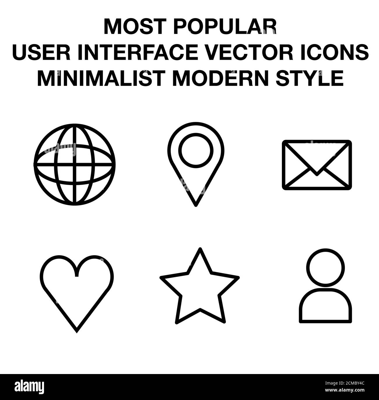 most popular user interface (ui) vector icons in modern, minimalist ...