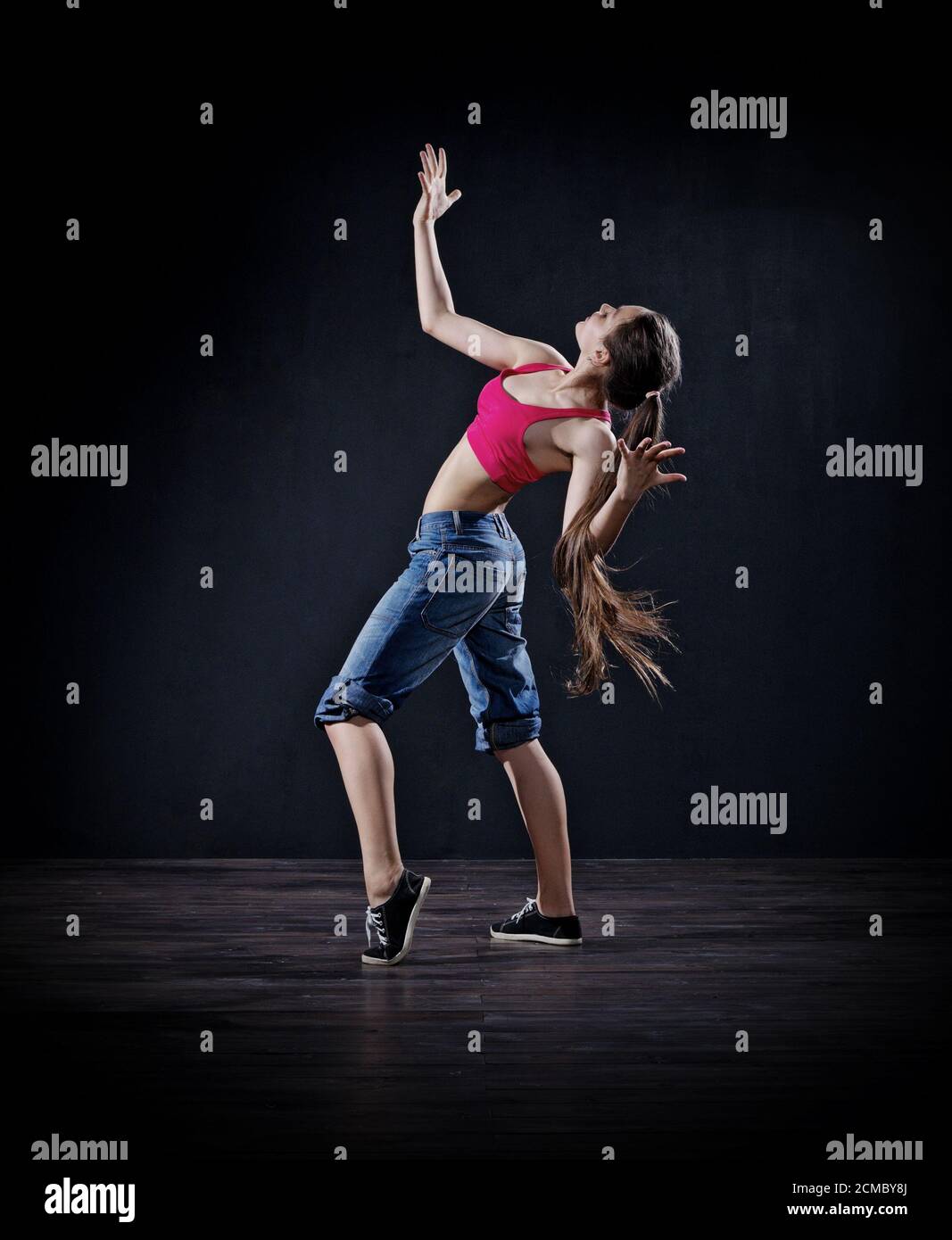 Modern dancer girl (dark version Stock Photo - Alamy