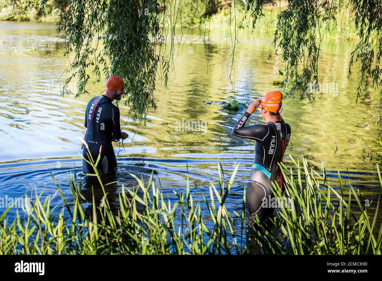 Man swimming lake britain hi-res stock photography and images - Alamy