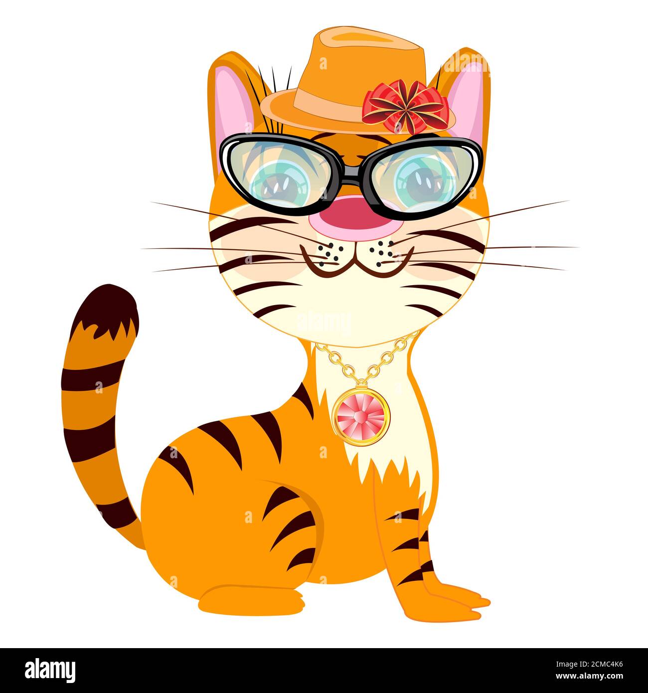 Cartoon fashionable tigress Stock Photo - Alamy