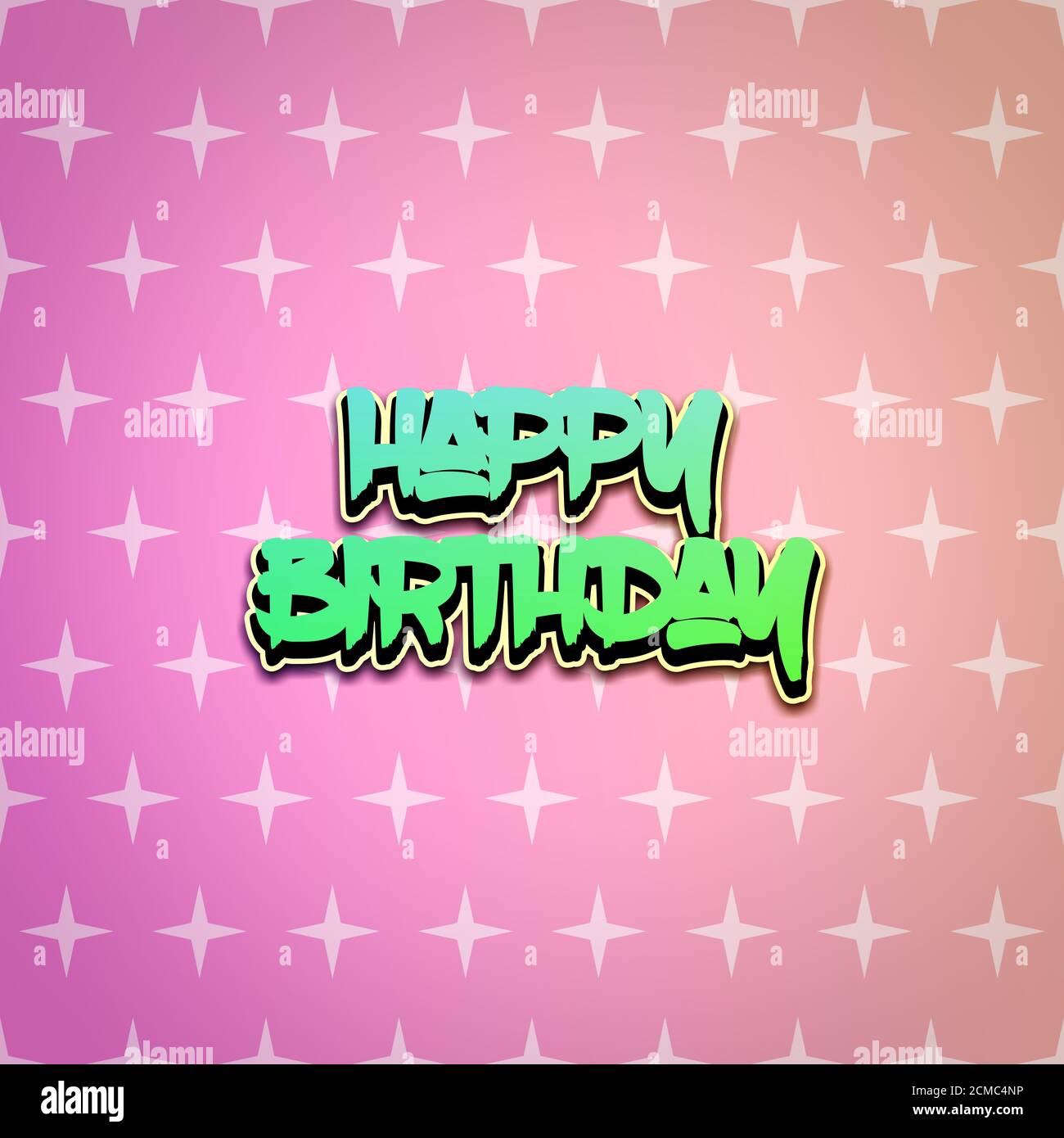 Happy birthday poster art illustration background with seamless stars ...