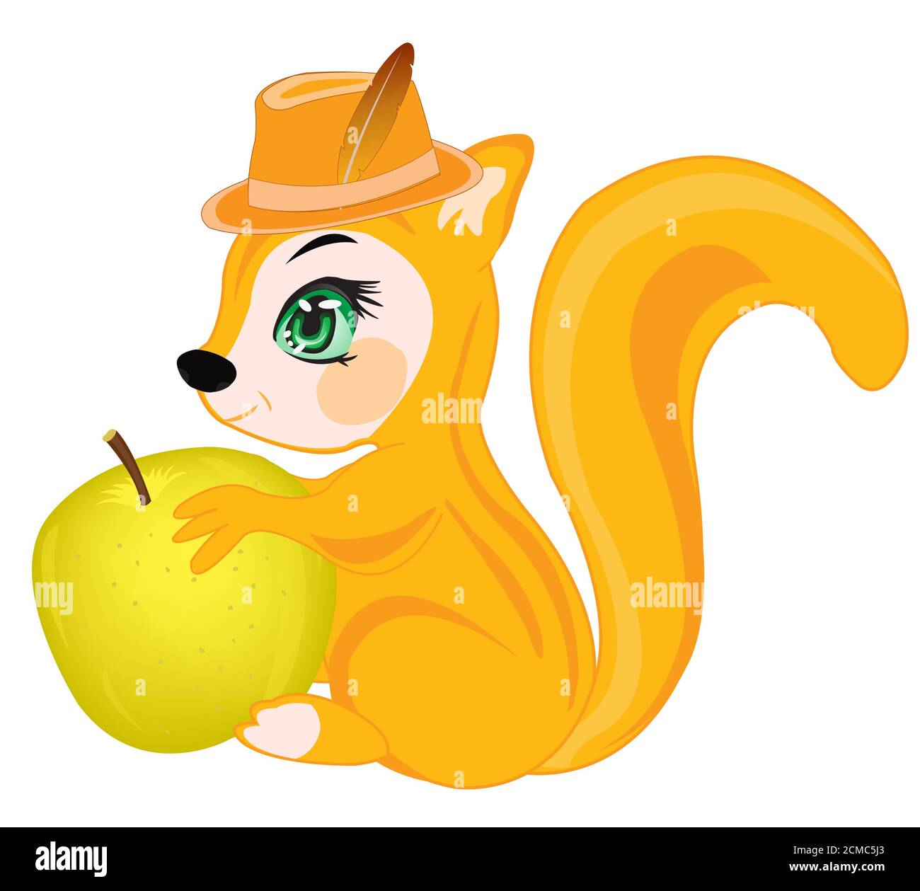 Squirrel with apple Stock Photo - Alamy