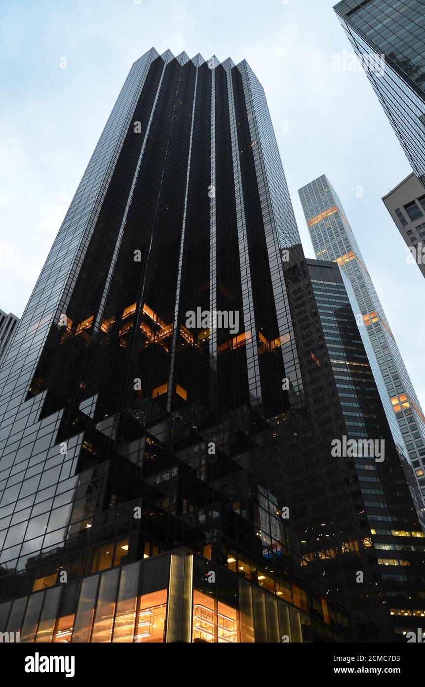 New York City Trump Tower illuminated skyline Stock Photo - Alamy