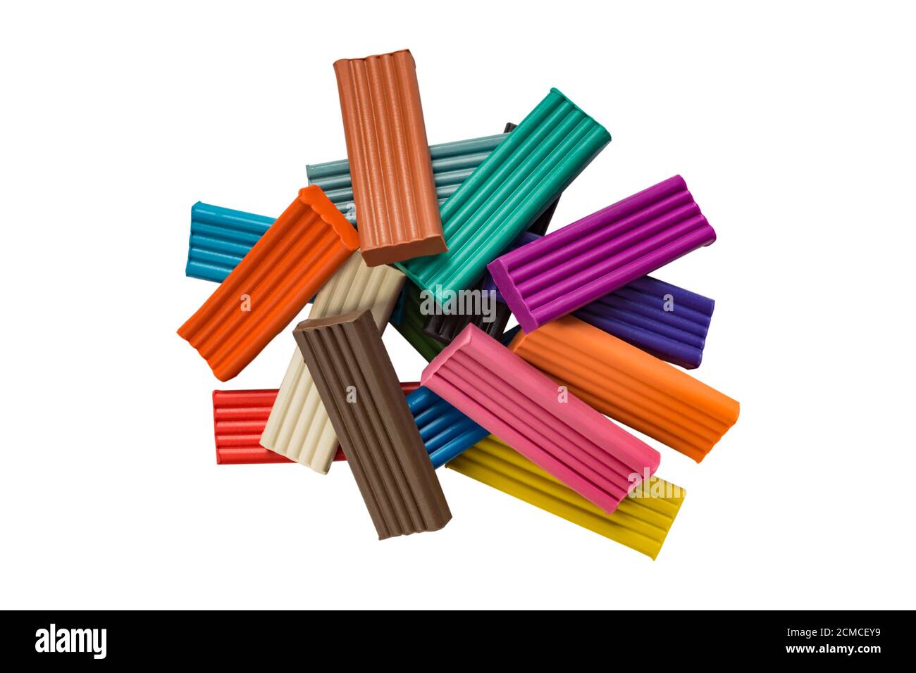Rainbow colors of modeling clay. Multicolored plasticine bars isolated ...