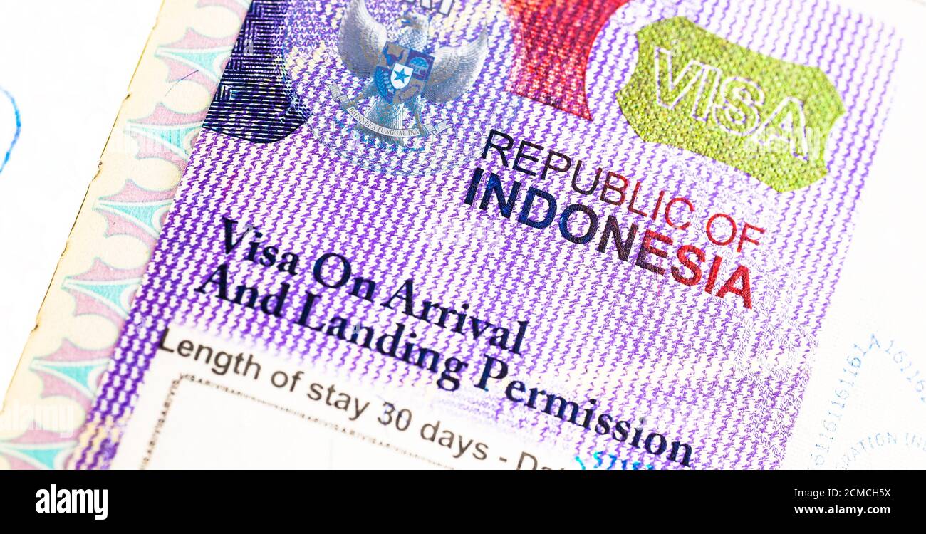 Indonesia Visa Stock Photo - Alamy