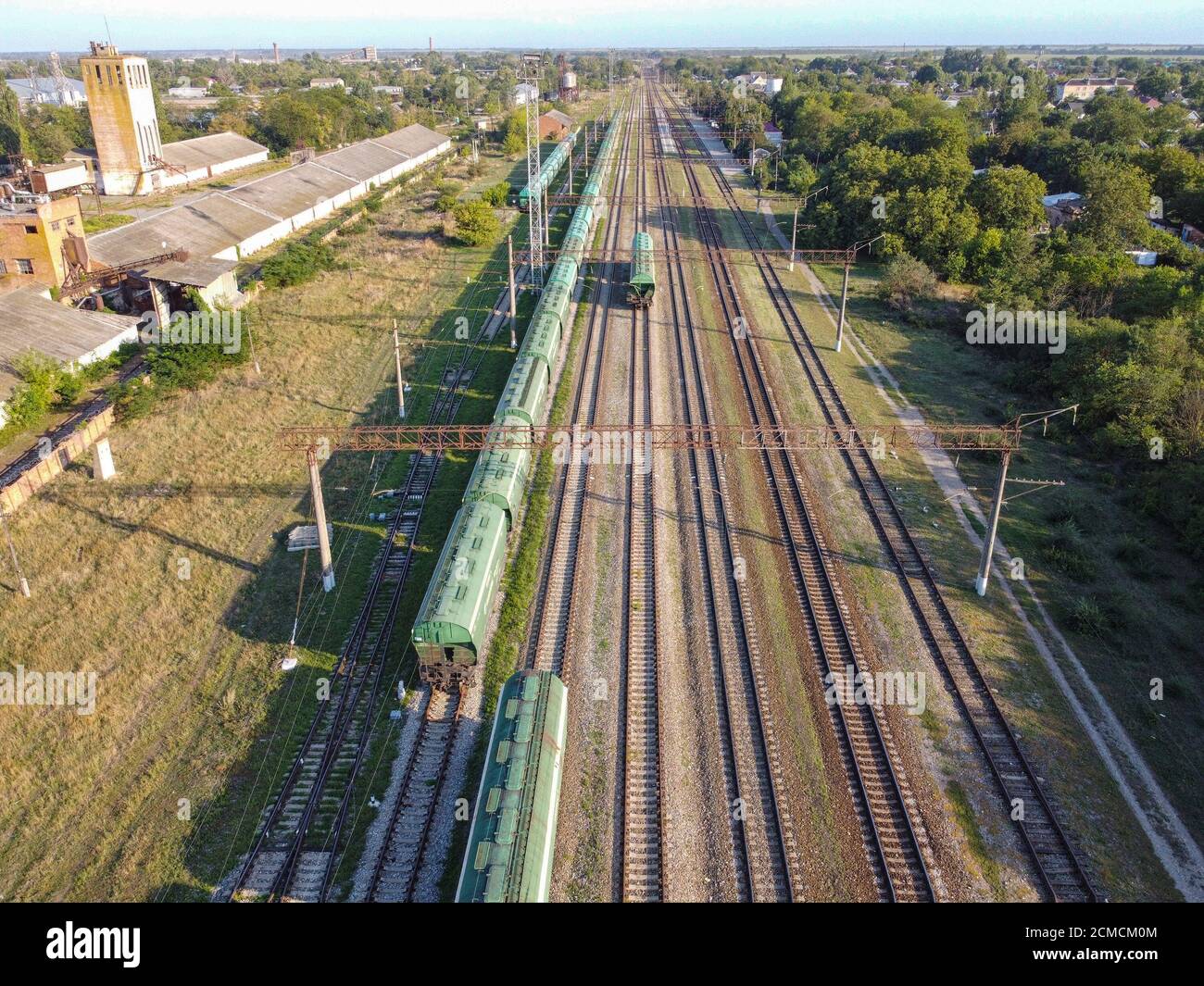 Rail network with cargo railway wagons hi-res stock photography and ...