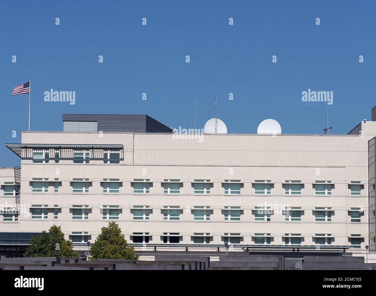 Berlin, Germany. 14th Sep, 2020. Two satellite antennas are installed ...