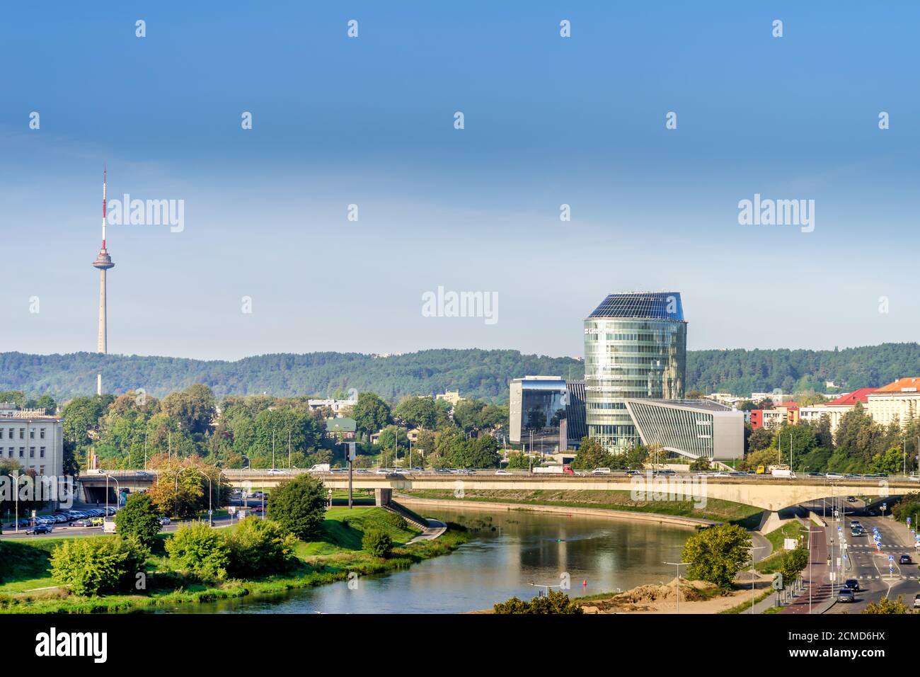 Vilnius, Lithuania- 16 September 2020: Panoramic view of Vilnius city ...