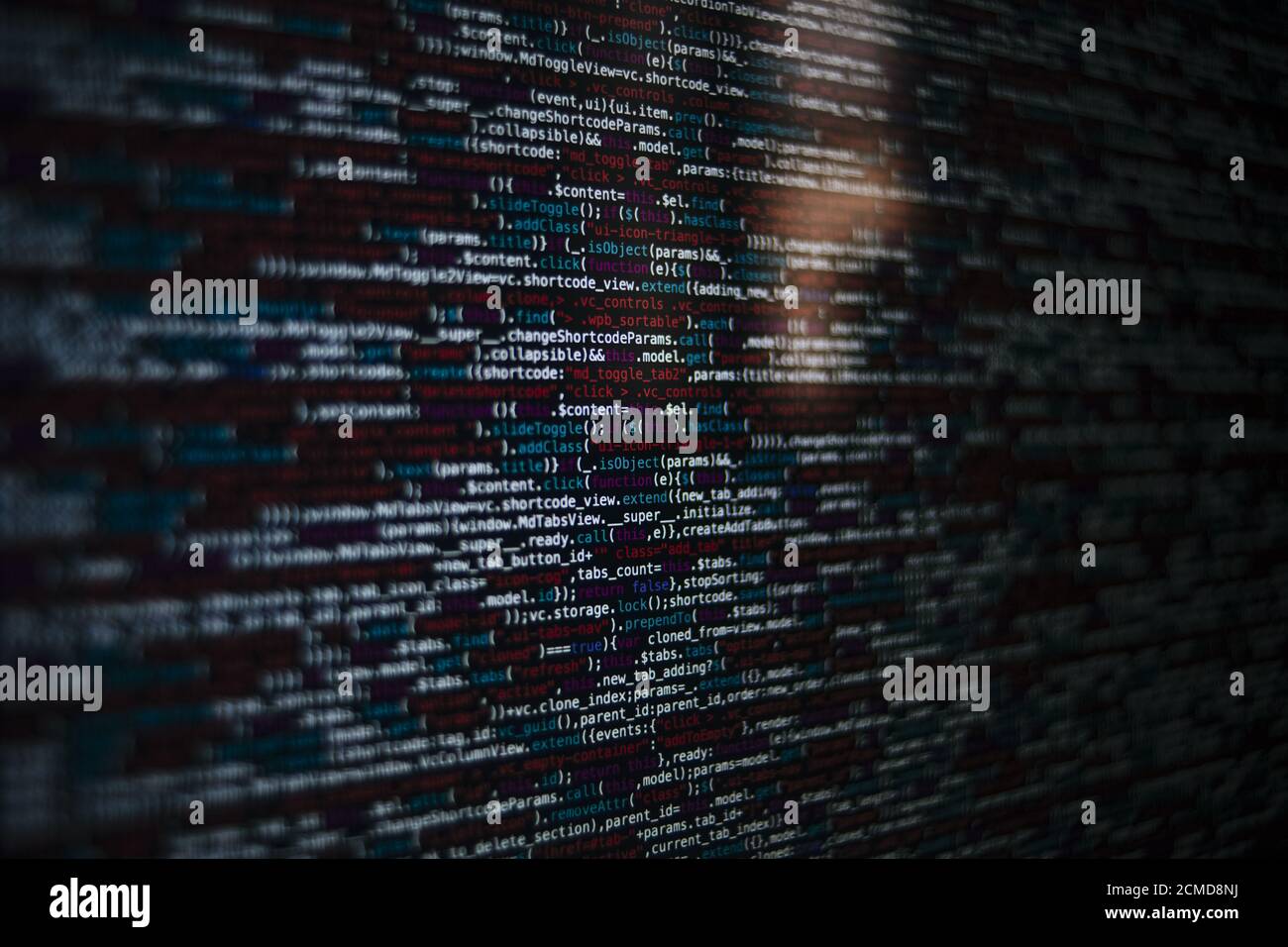 Closeup Shot Of A Screen With Html Javascript Source Code For Web Page Development Data Stock