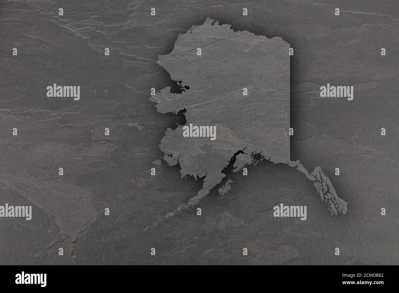 Map of Alaska on dark slate Stock Photo - Alamy