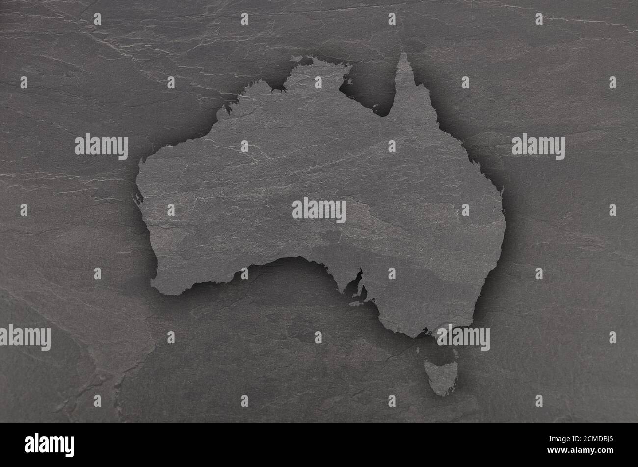 Map of Australia on dark slate Stock Photo - Alamy