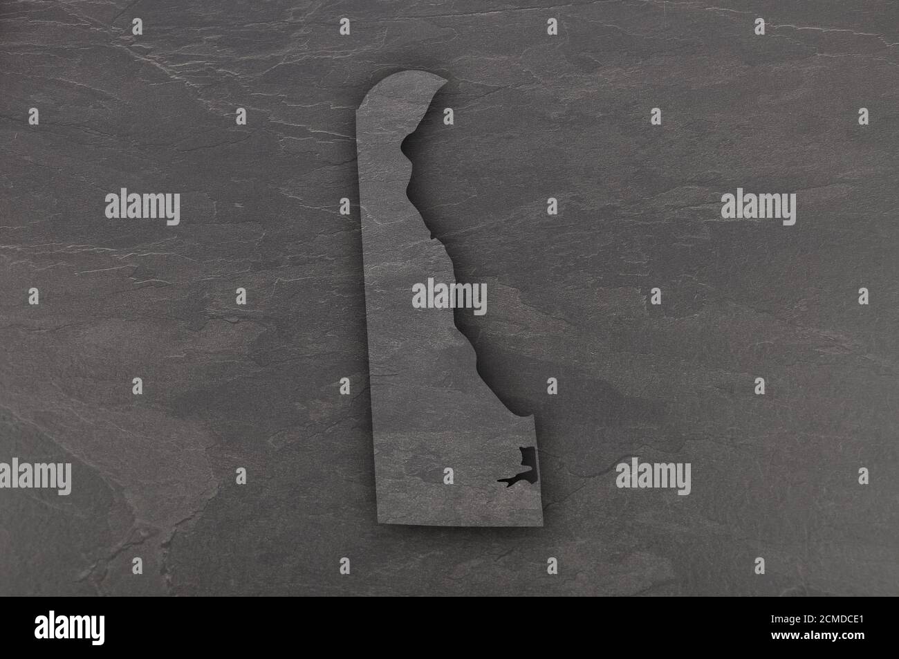Map of Delaware on dark slate Stock Photo - Alamy