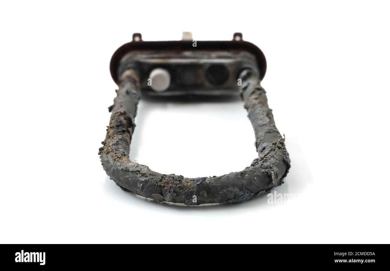 Limescale on the heating element for washing machine Stock Photo - Alamy