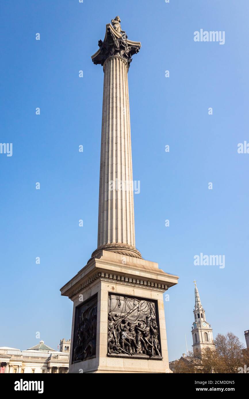 Historical Nelson's Column in London, England Stock Photo - Alamy
