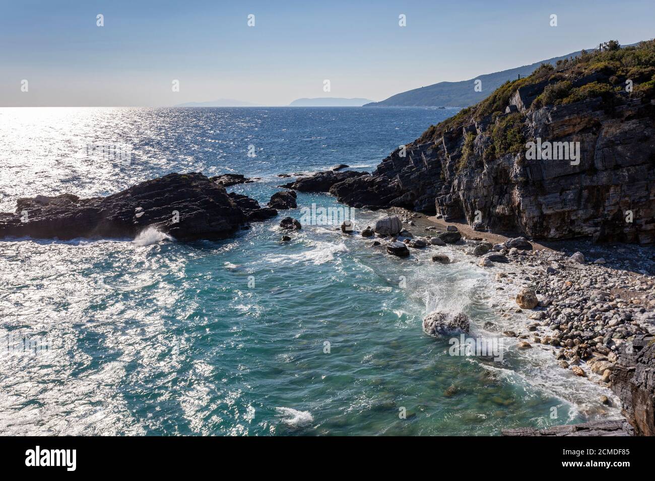Beaches of Greece, rolling waves on Mylopotamos Beach, Pelion, Volos ...