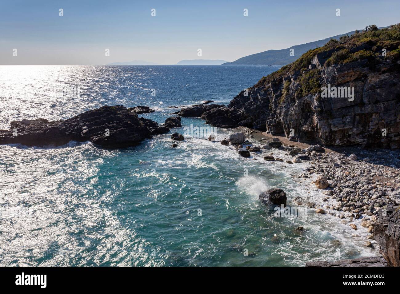 Beaches of Greece, rolling waves on Mylopotamos Beach, Pelion, Volos ...