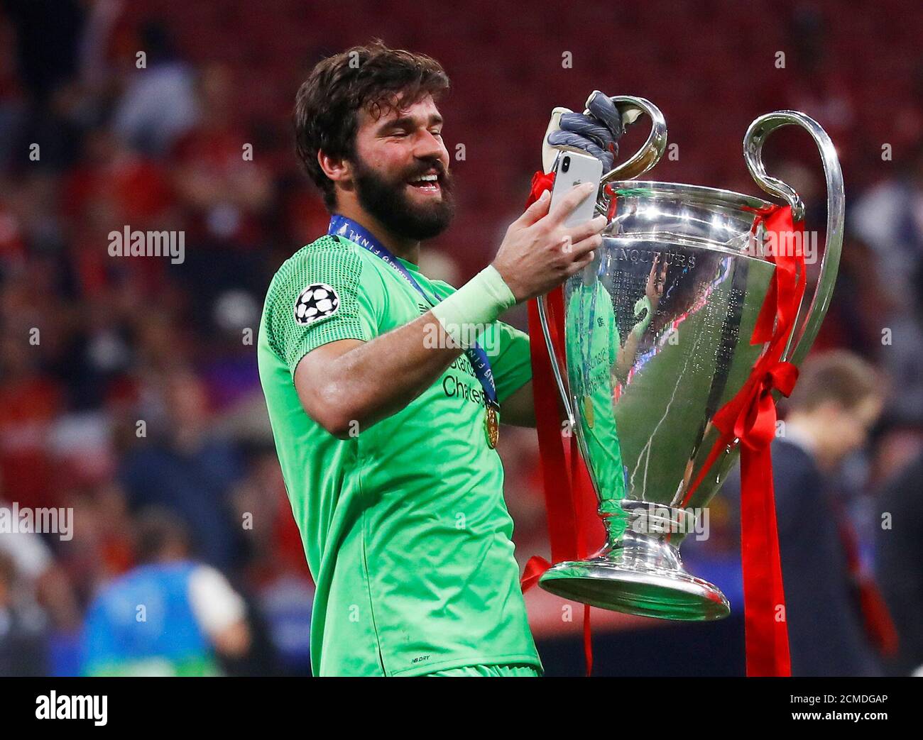 Alisson champions league trophy hi-res stock photography and images - Alamy