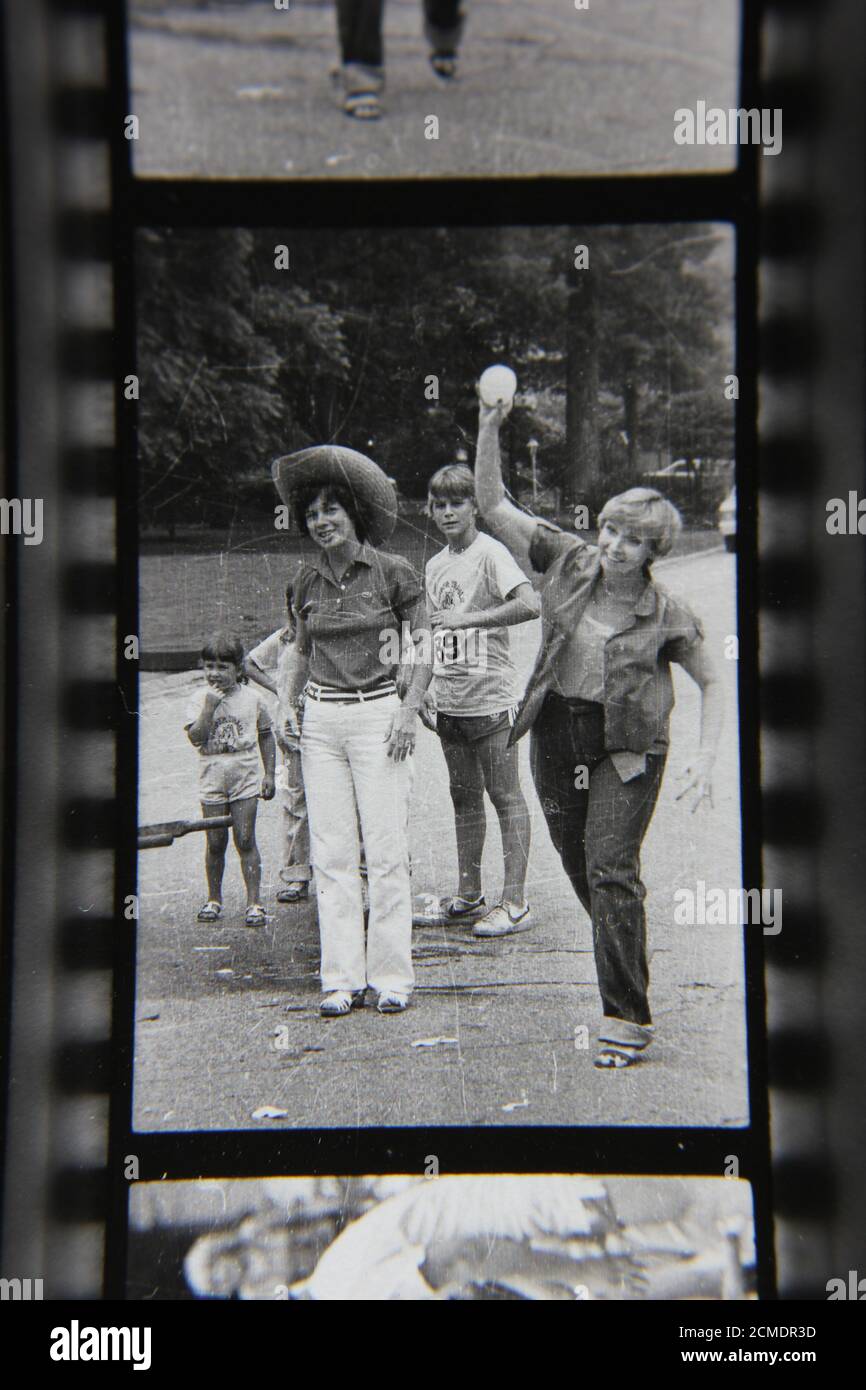 Fine 70s vintage black and white photography at a suburban neighborhood ...