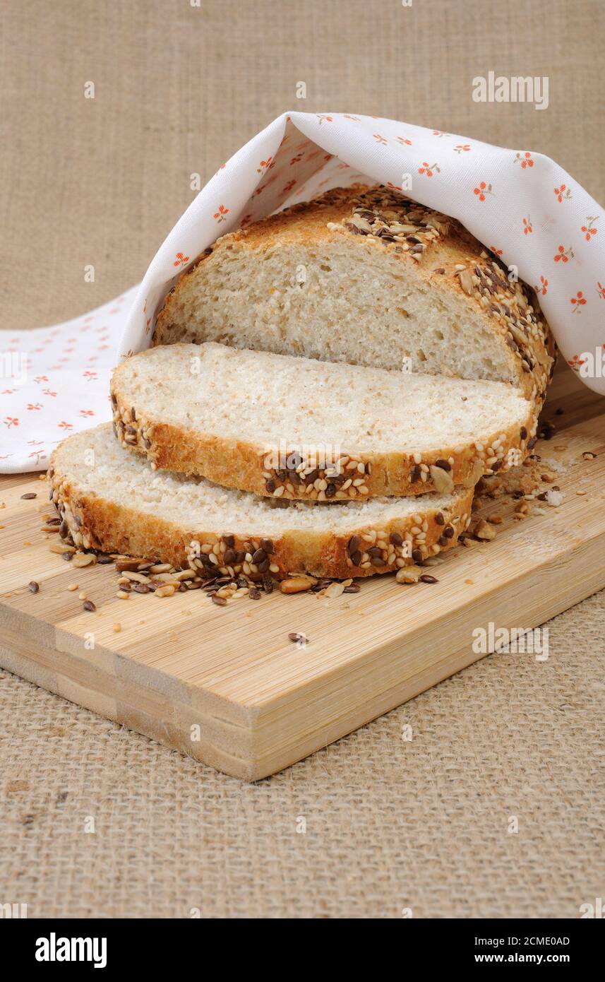 Whole wheat bread with grains Stock Photo - Alamy