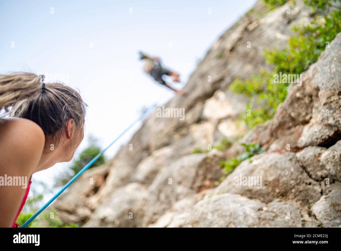Going down the rope hi-res stock photography and images - Alamy