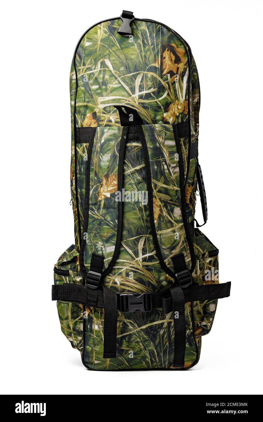 Big military backpack isolated on white background Stock Photo - Alamy