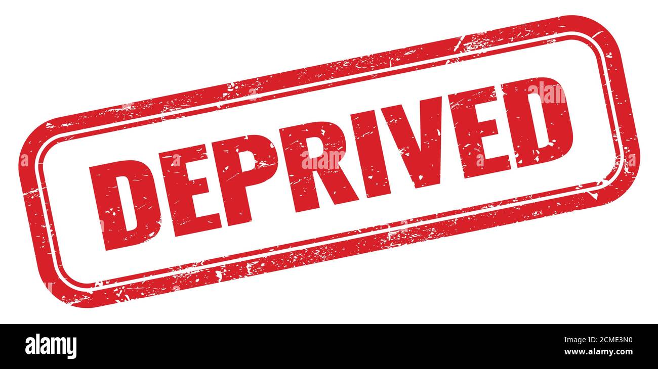 DEPRIVED red grungy rectangle stamp sign Stock Photo - Alamy