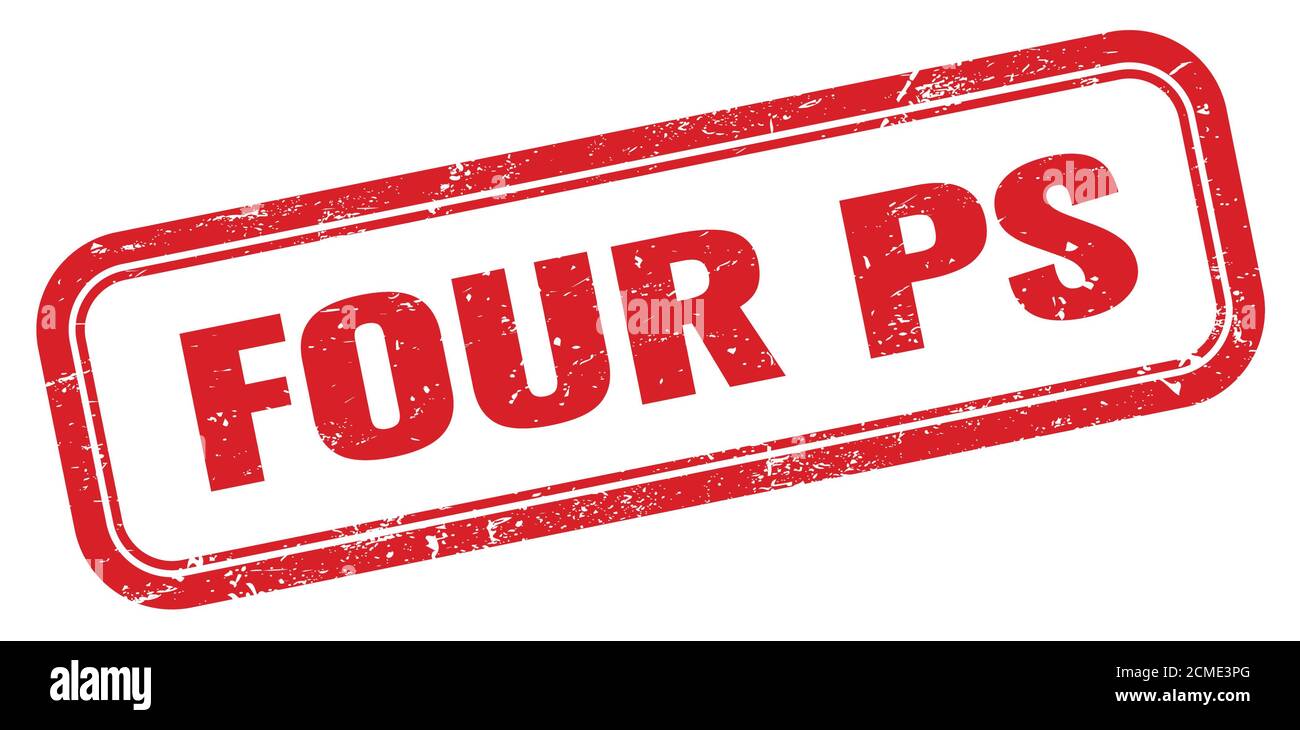 FOUR PS red grungy rectangle stamp sign Stock Photo - Alamy