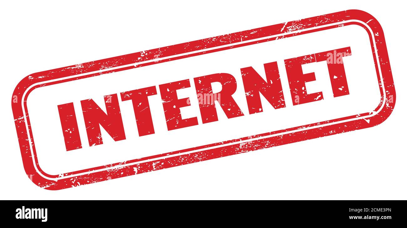 INTERNET red grungy rectangle stamp sign Stock Photo - Alamy