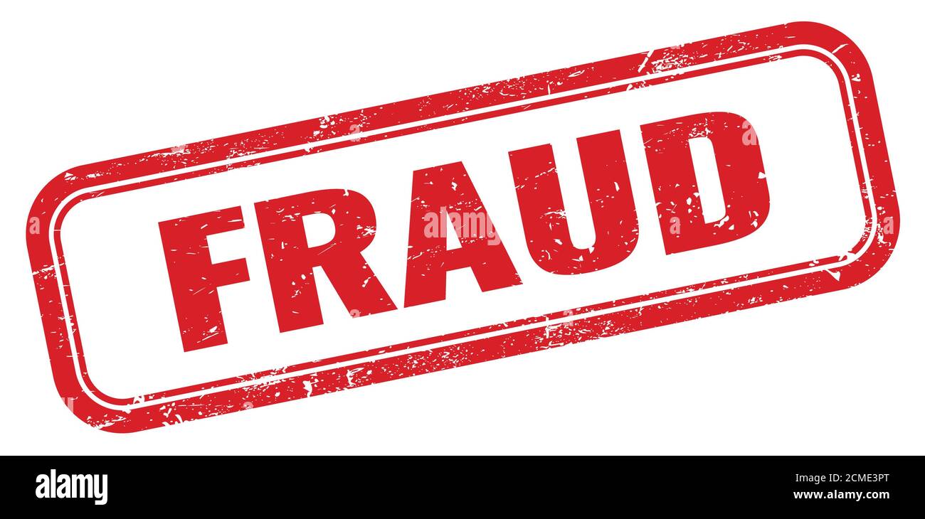 FRAUD red grungy rectangle stamp sign Stock Photo - Alamy