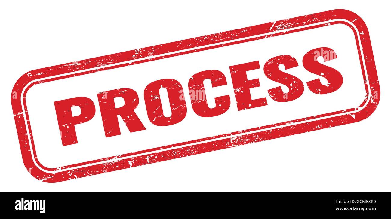 PROCESS red grungy rectangle stamp sign Stock Photo - Alamy