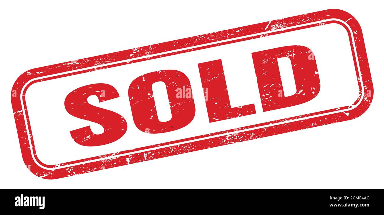 SOLD red grungy rectangle stamp sign Stock Photo - Alamy