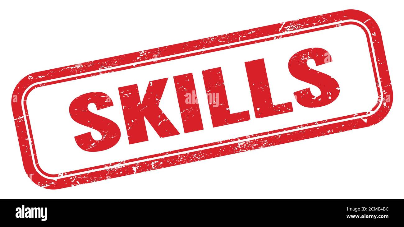 SKILLS red grungy rectangle stamp sign Stock Photo - Alamy