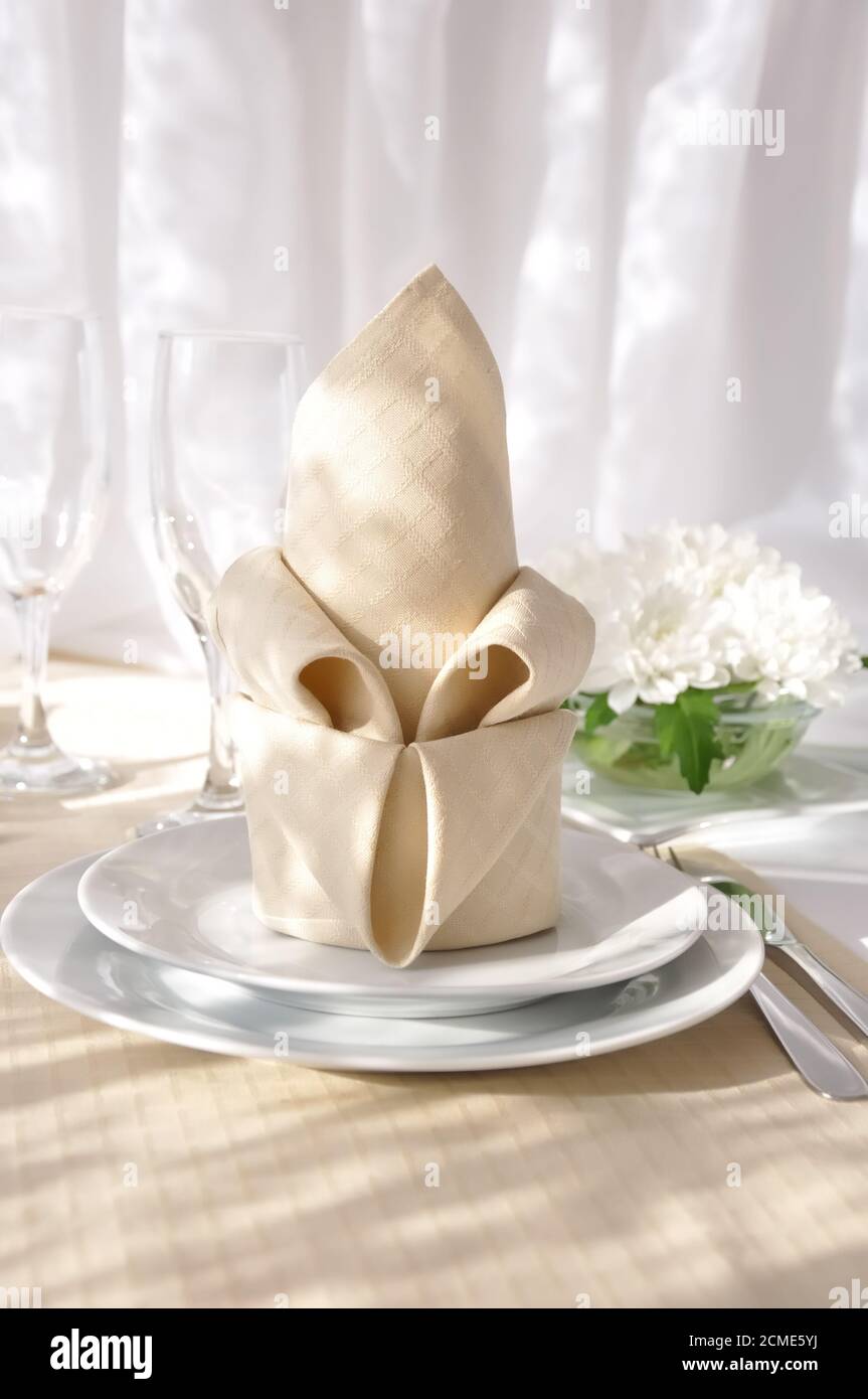 Napkin hat with lapel Stock Photo - Alamy